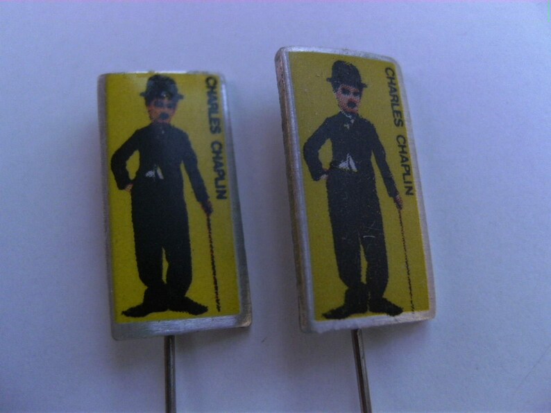 Charlie Chaplin Vintage Pin Badges Lot of 2 - Etsy