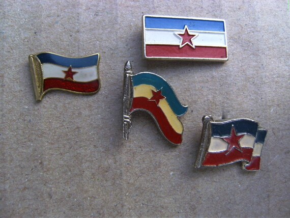 Yugoslavia Flags SFRJ Old Vintage Pin Badges Lot of 4 - Etsy