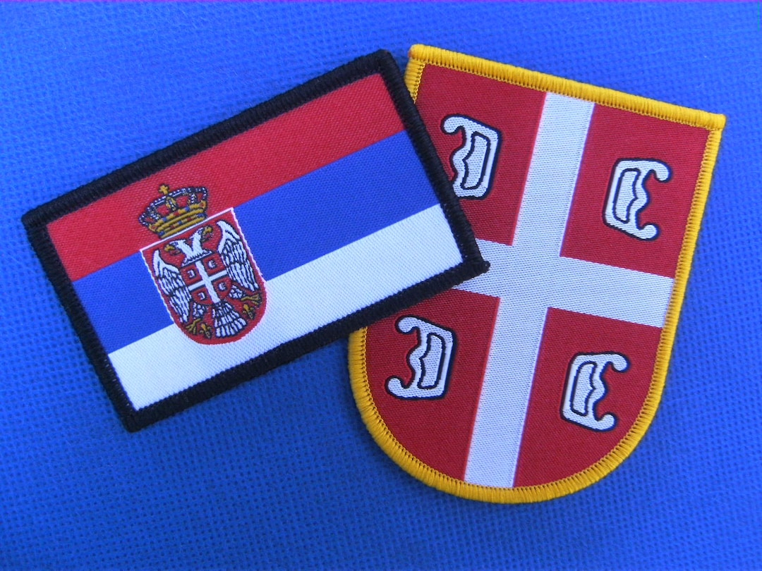 Army of Republic Serbia Emblem Insignia & Serbian Flag Sleeve Patches ...