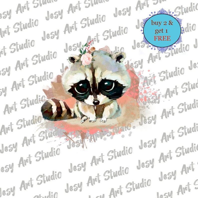 Sublimation Design Digital Download Baby Raccoon SVG - Etsy