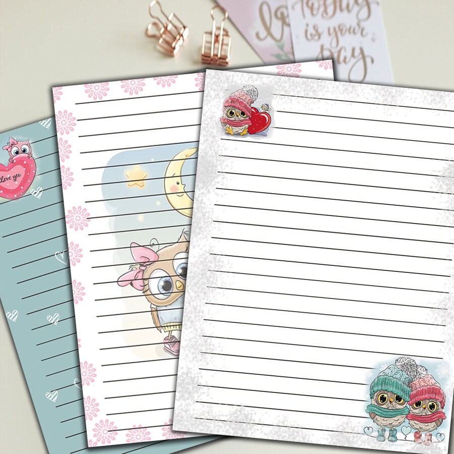 Lined Stationary Lined Stationery Set Printable Lined Paper | Etsy