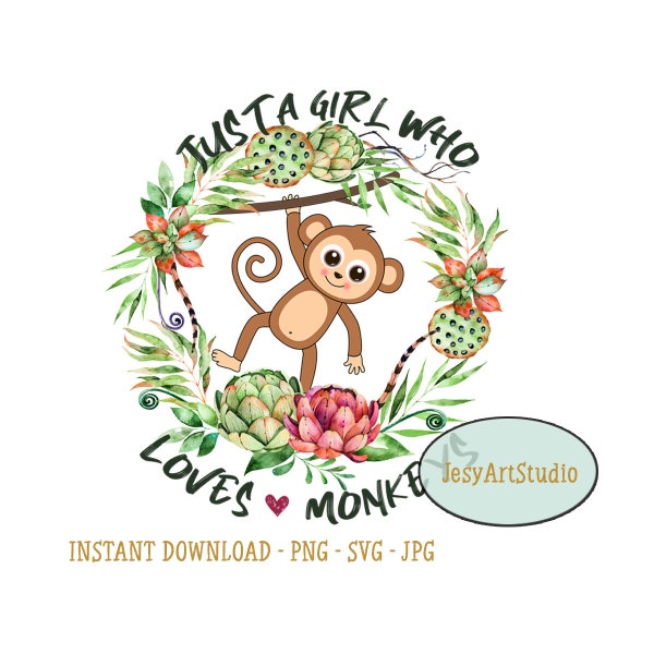 Monkey Girl Clipart - Etsy