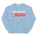 Youtube Personalized Shirt Subscribe YOUTUBE Your Channel Custom T ...