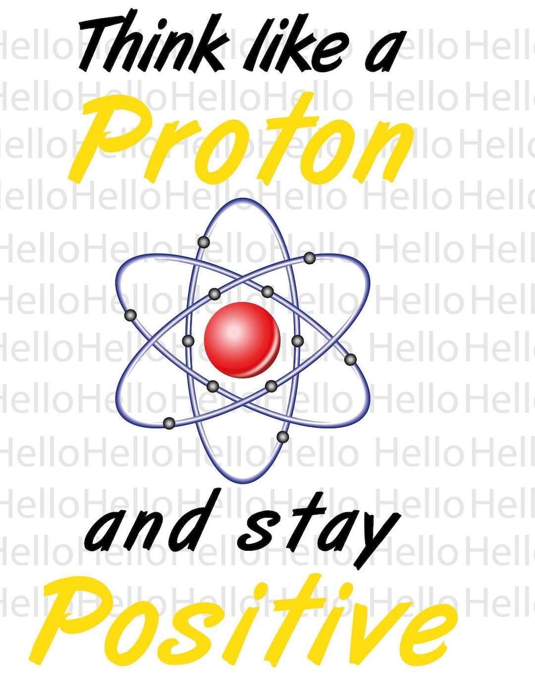Think Like a Proton and Stay Positive Svg Files, Motivational SVG File ...