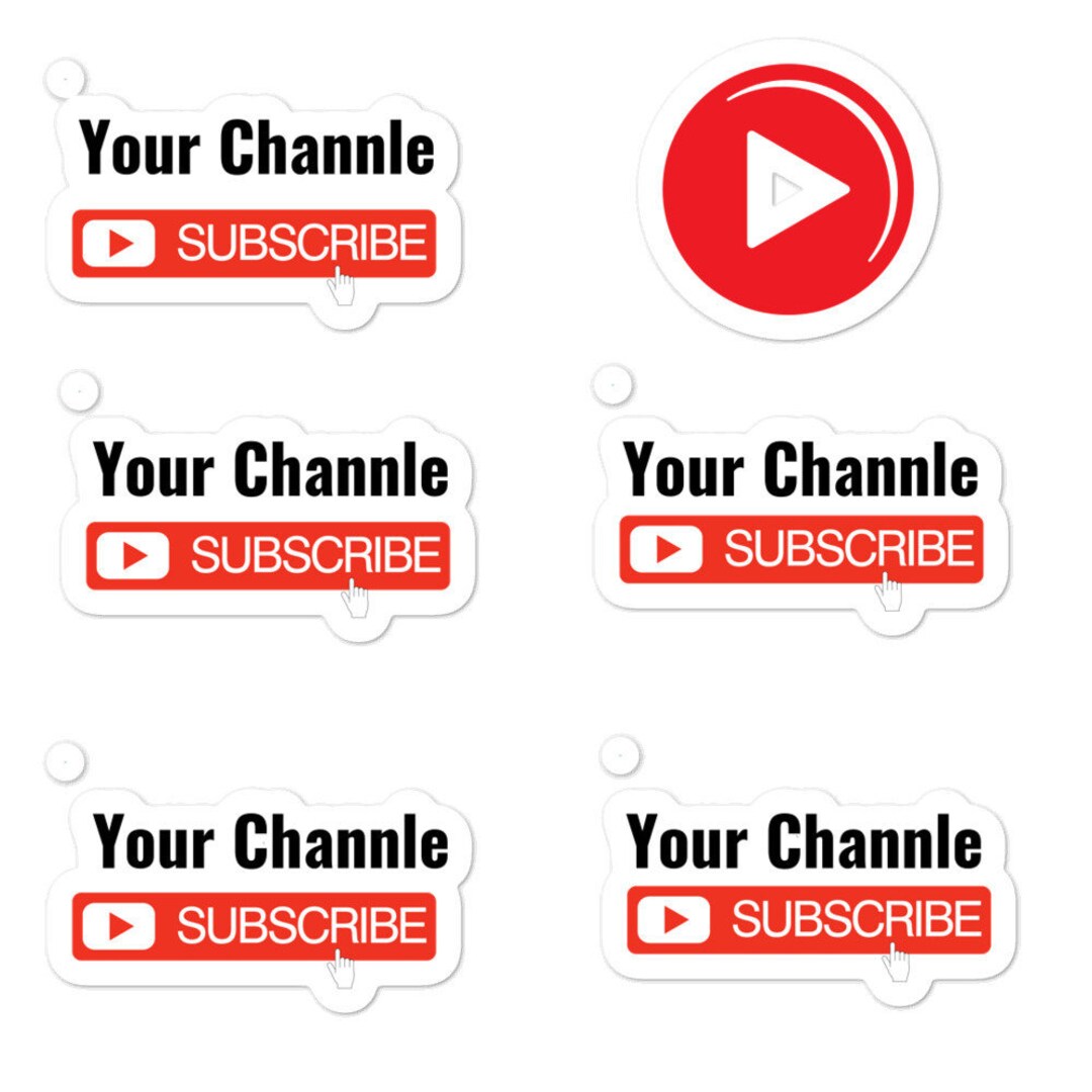 Youtube Personalized Bubble-free Stickers | Subscribe YOUTUBE Your ...