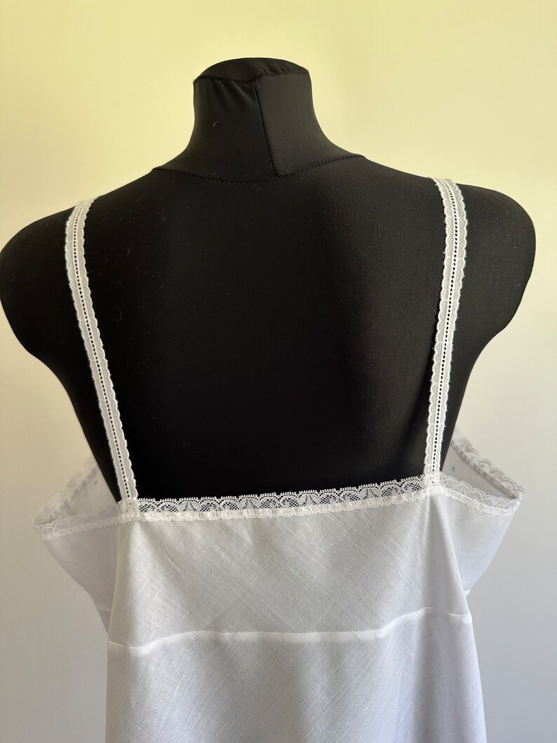 80s Vintage Full Slip Negligee White Mini Nylon With Lace Lingerie ...