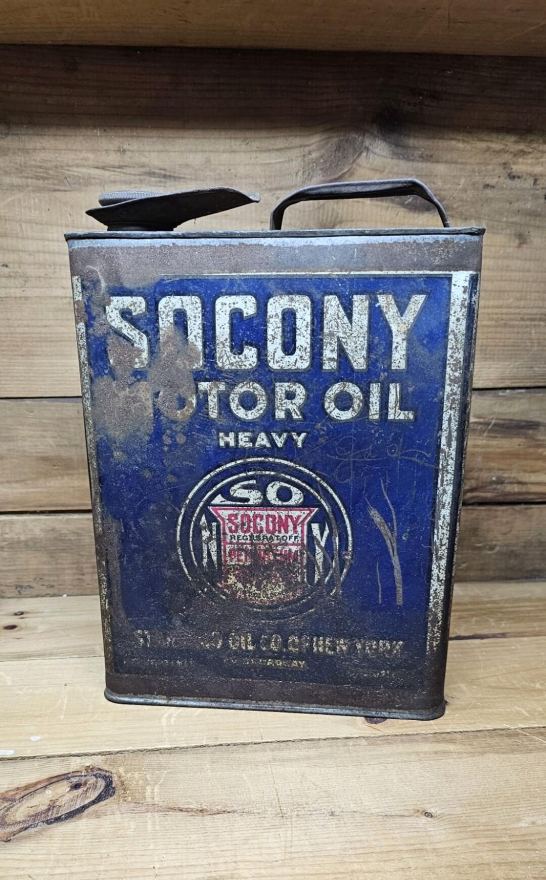 Antique SOCONY Slim Gallon Oil Can With Swivel Spout Gas/oil ...