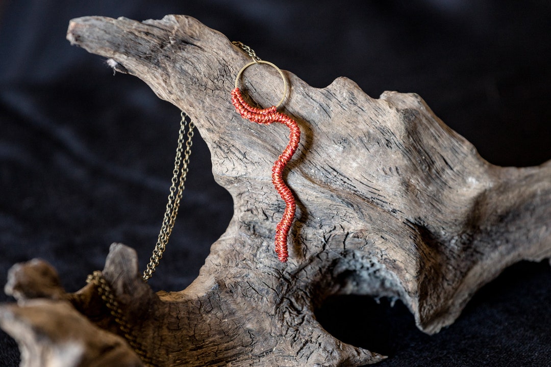 Macrame Snake Pendant - Etsy