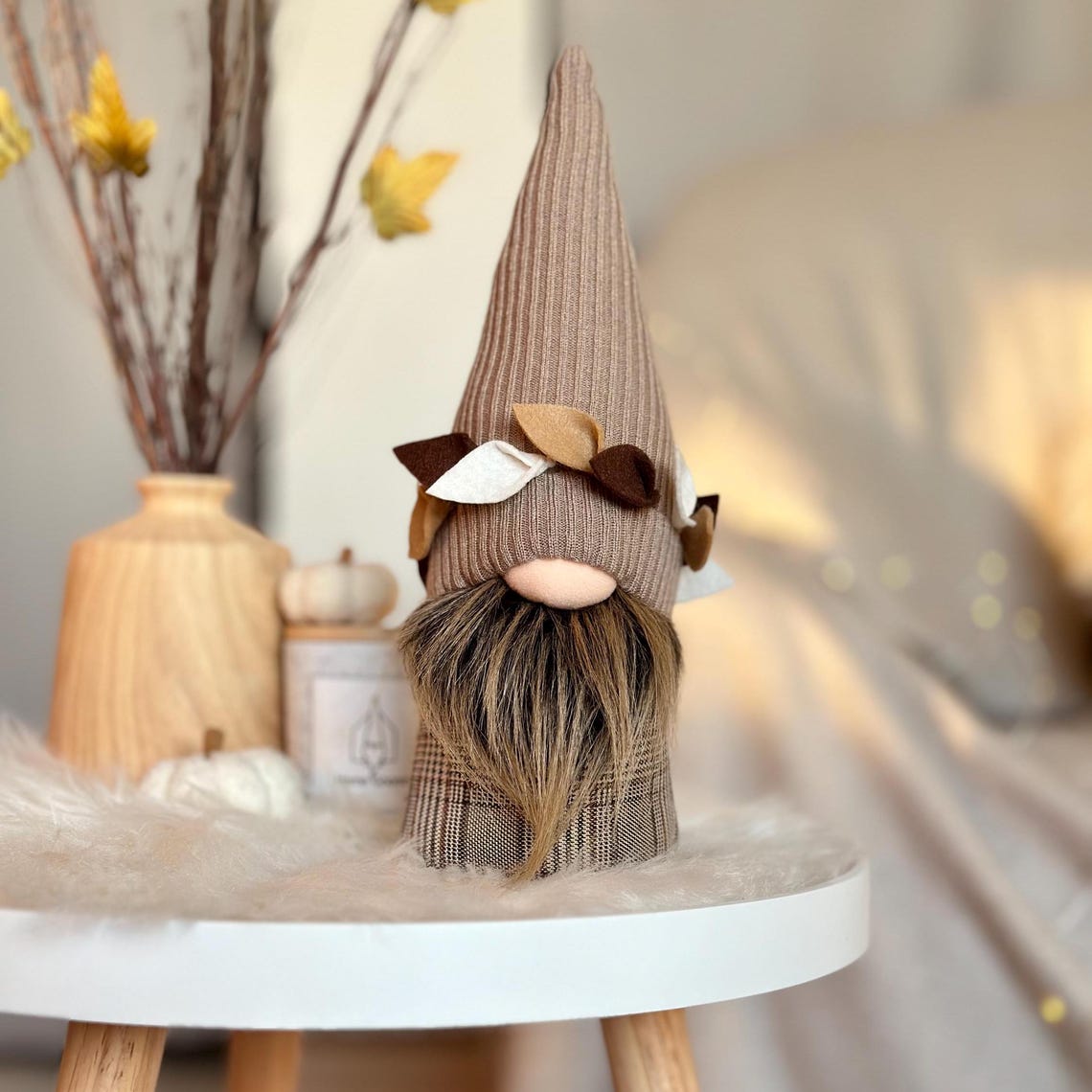Autumn Scandinavian Gnome, Fall Modern Farmhouse Decoration, Handmade ...