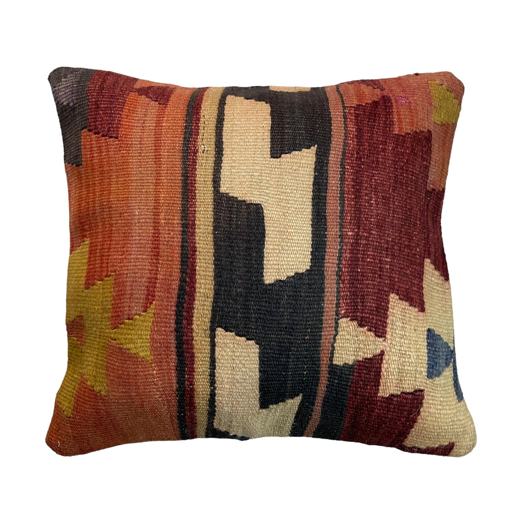 Ethnic Kilim Pillow, 18x18 Pillow Cover, Bohemian Kilim Pillow ...