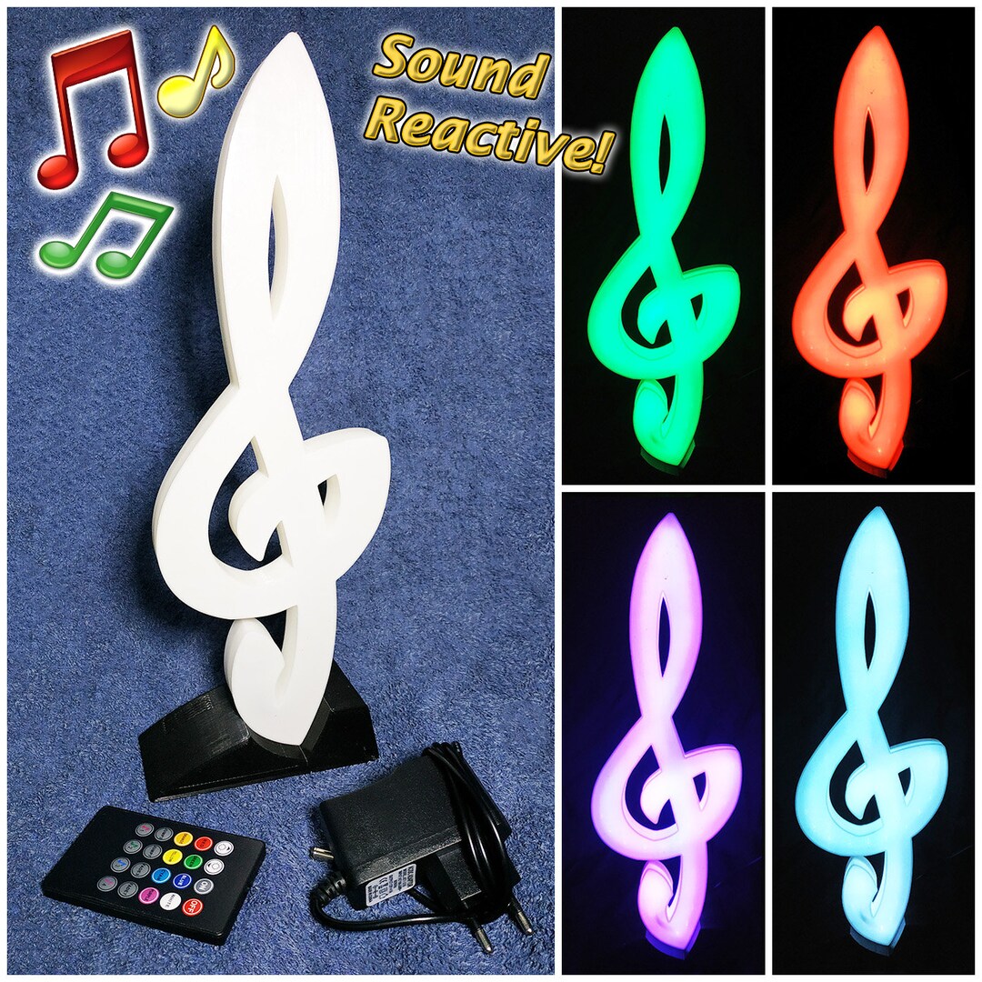3D Printed Musical LED Clef Disco Lamp Sound Reactive - Etsy