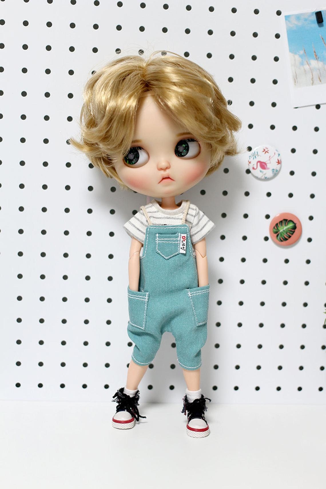 Blythe Pullip doll clothes Green pocket Overalls | Etsy