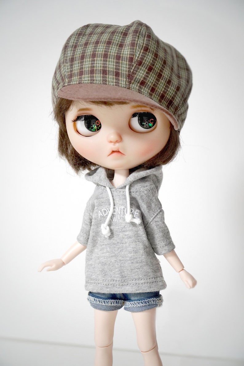 Blythe Pullip Doll Clothes Adventure Gray Hoodie T-shirt - Etsy