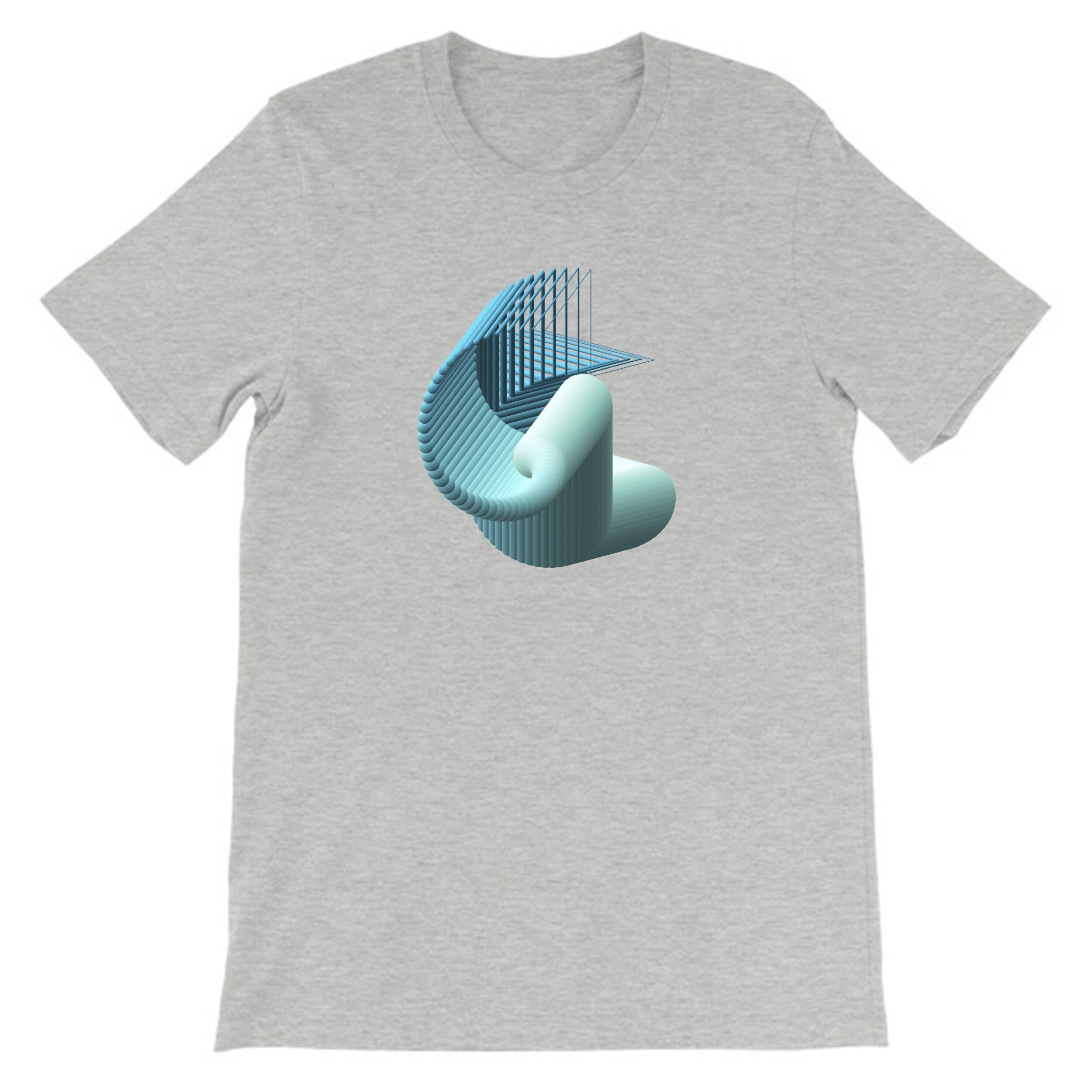 Abstract Vintage Style Computer Art Design T-shirt, 3D Geometric ...