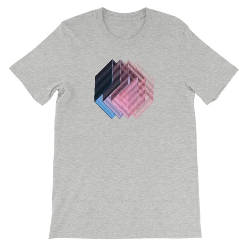 Abstract Cube Design T-shirt, 3D Geometric Minimalist Modern Art Tee - Etsy