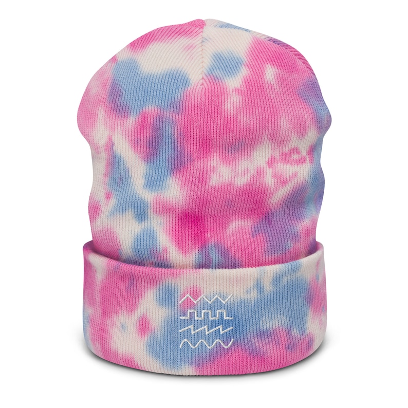 Synth Waveform Tie-dye Beanie, Synthesizer Skull Cap, Woolie - Etsy