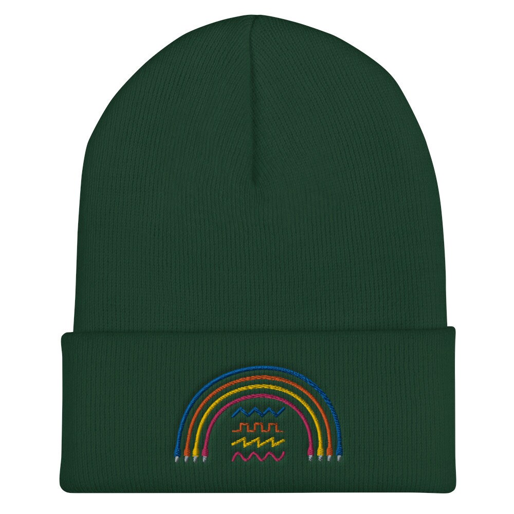Rainbow Patch Cable and Waveform Beanie Skull Cap - Etsy