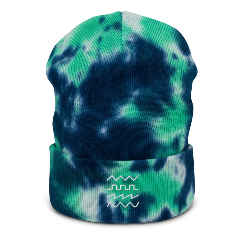 Synth Waveform Tie-dye Beanie, Synthesizer Skull Cap, Woolie - Etsy