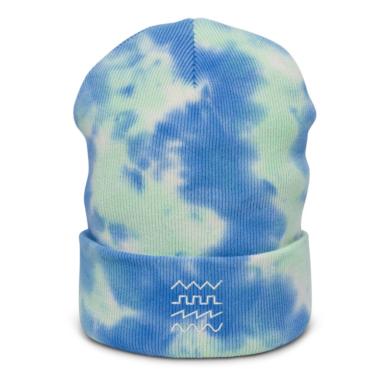 Synth Waveform Tie-dye Beanie, Synthesizer Skull Cap, Woolie - Etsy