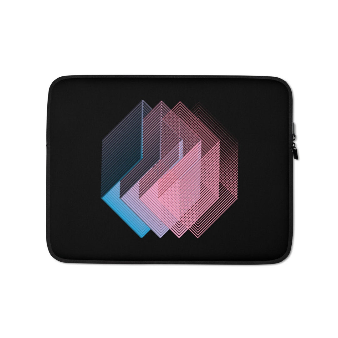 Geometric Cube Design Laptop Case or Synth Bag, Patch Cable Holder ...