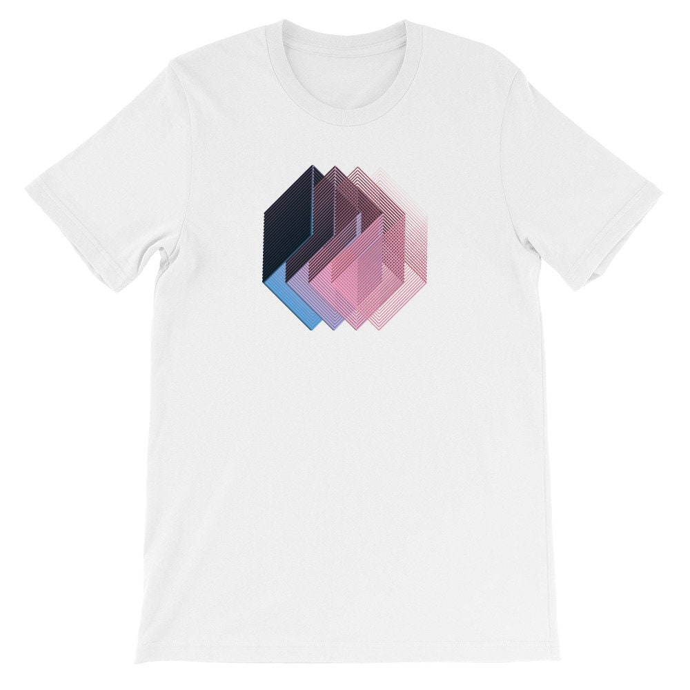 Abstract Cube Design T-shirt, 3D Geometric Minimalist Modern Art Tee - Etsy