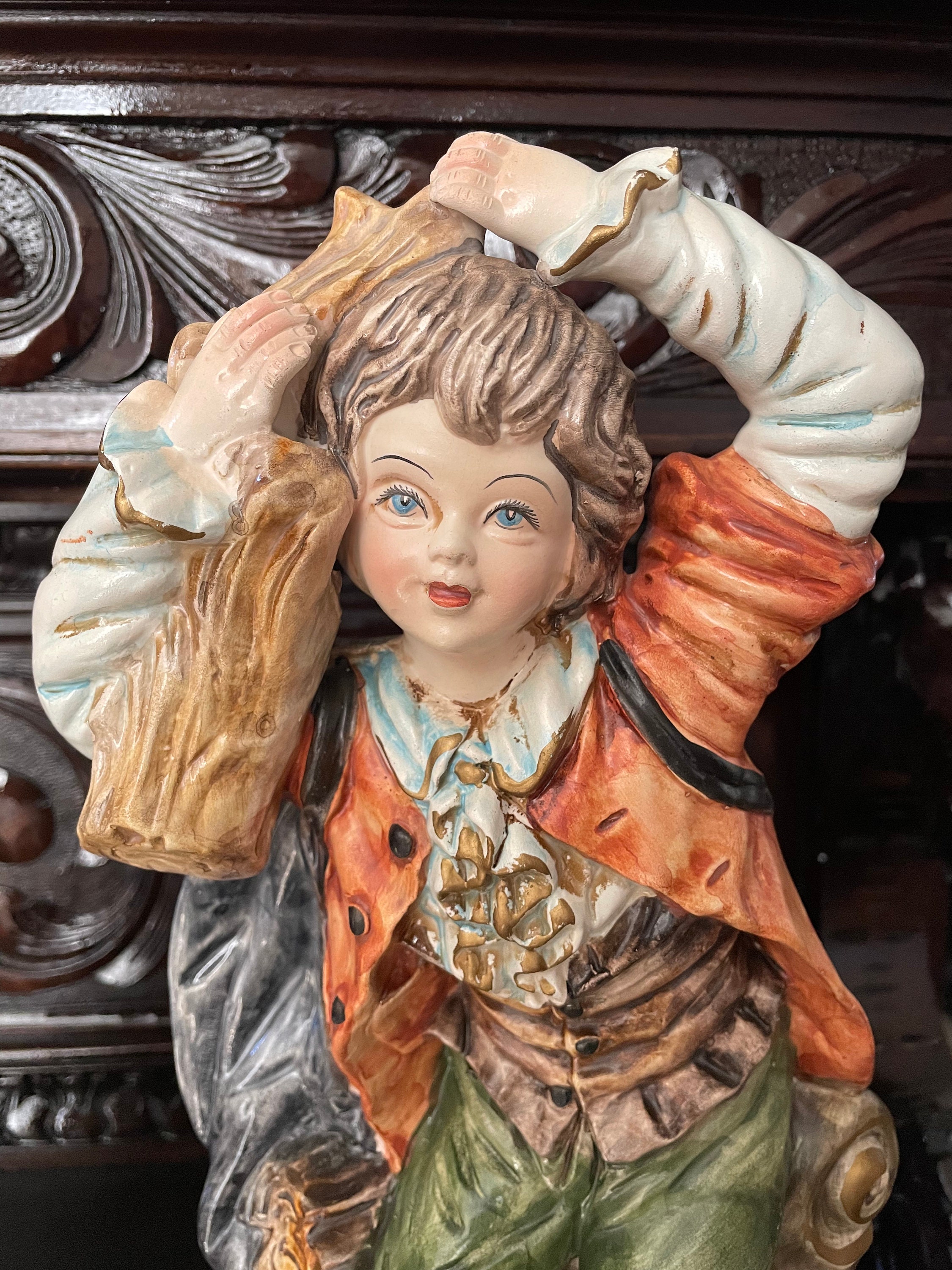 Pair of Great Farmers Statue Porcelain Capodimonte Branded Sculptures ...