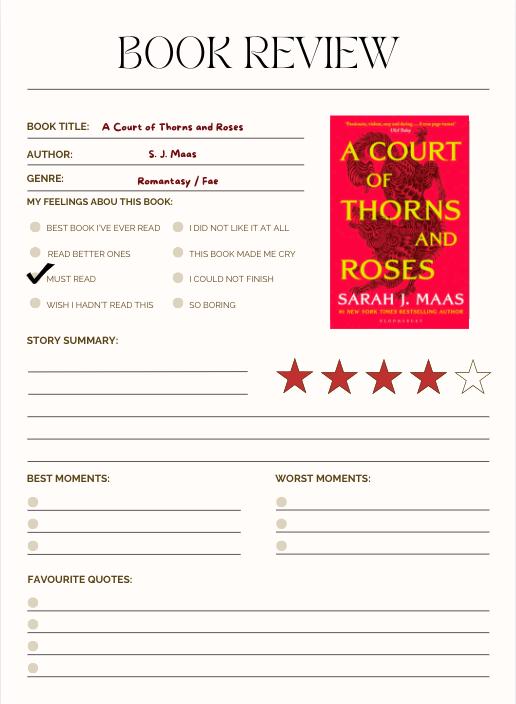 Printable, Editable Book Review Template - Etsy