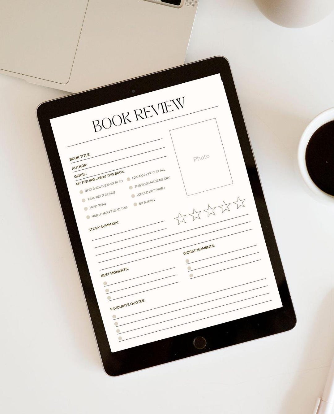 Printable, Editable Book Review Template - Etsy