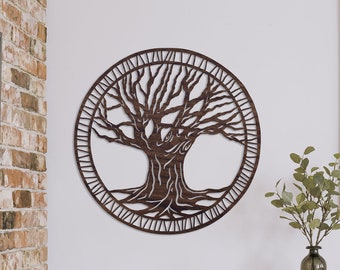 Wood Wall Art Tree Circle - Etsy