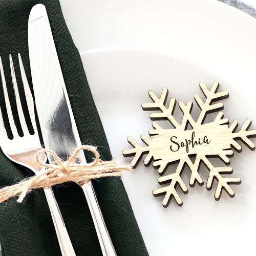 Christmas Personalised Snowflake Place Names Decorations - Etsy