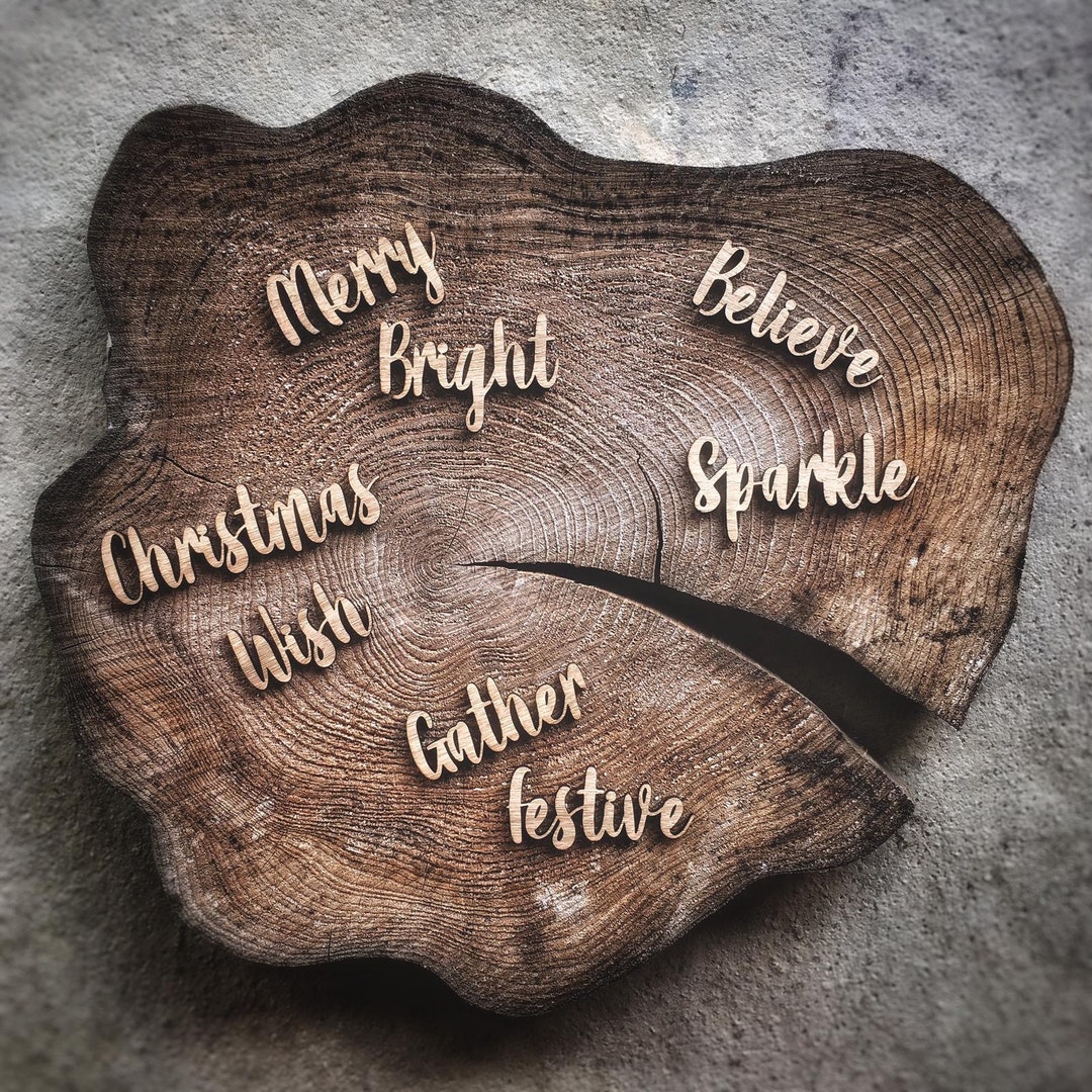 Festive Wooden Words - Christmas Decor, Table Decoration - Etsy UK
