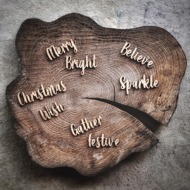 Festive Wooden Words - Christmas Decor, Table Decoration - Etsy UK
