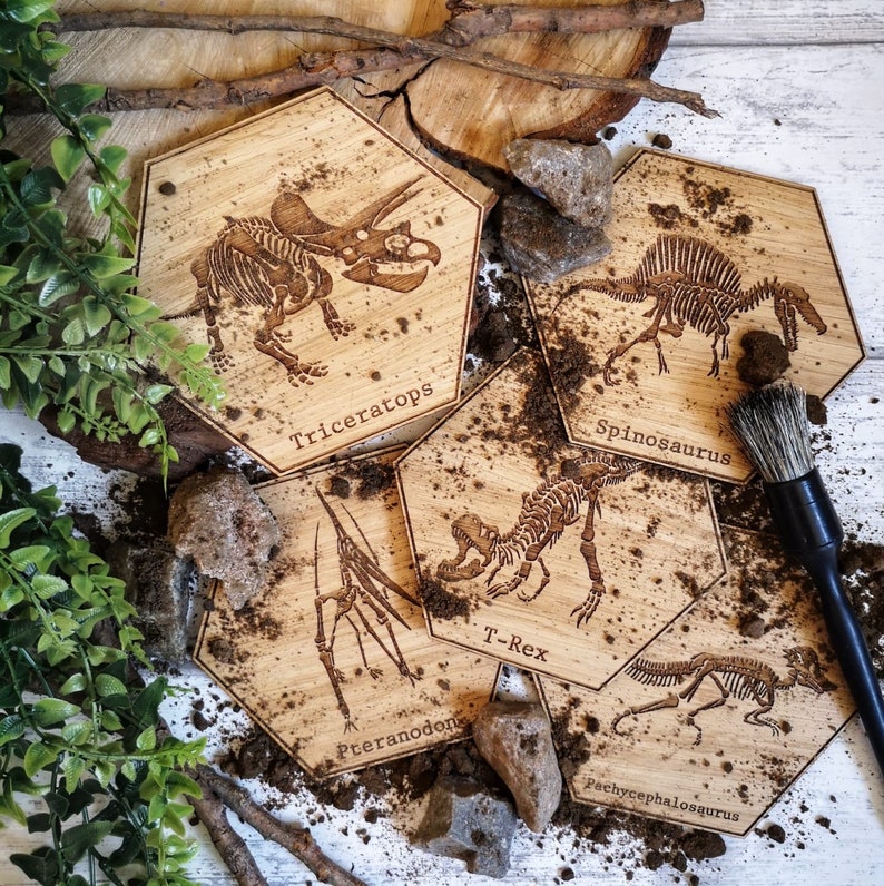 Dinosaur Wall Decor Fossil Bones Wooden Art / Plaque Nursery - Etsy ...