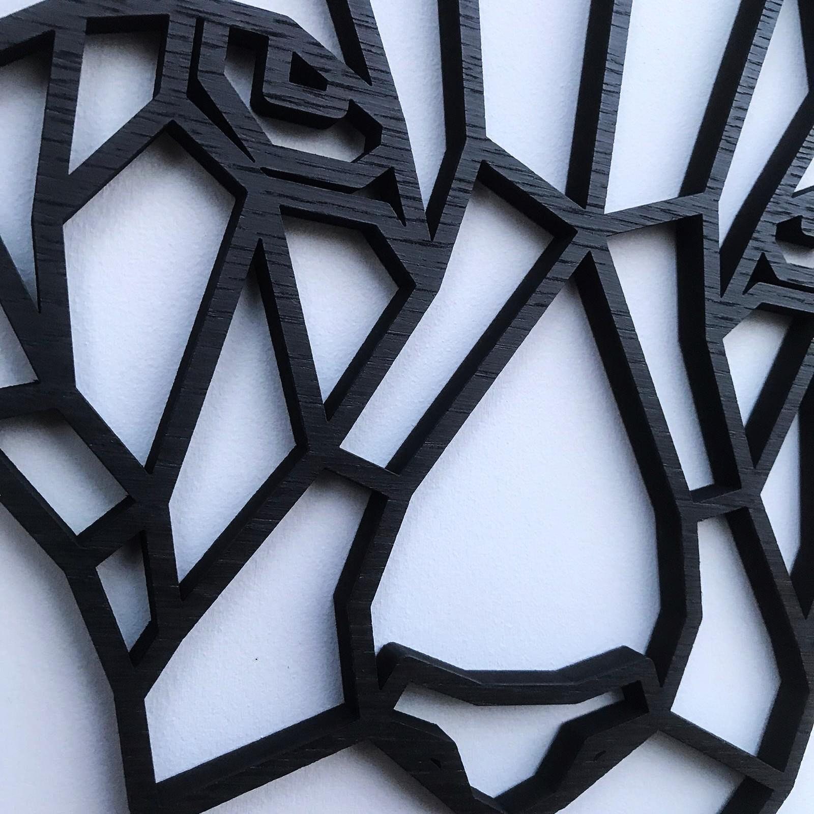 Geometric Big Cat Head Wooden Wall Art Home Nursery | Etsy