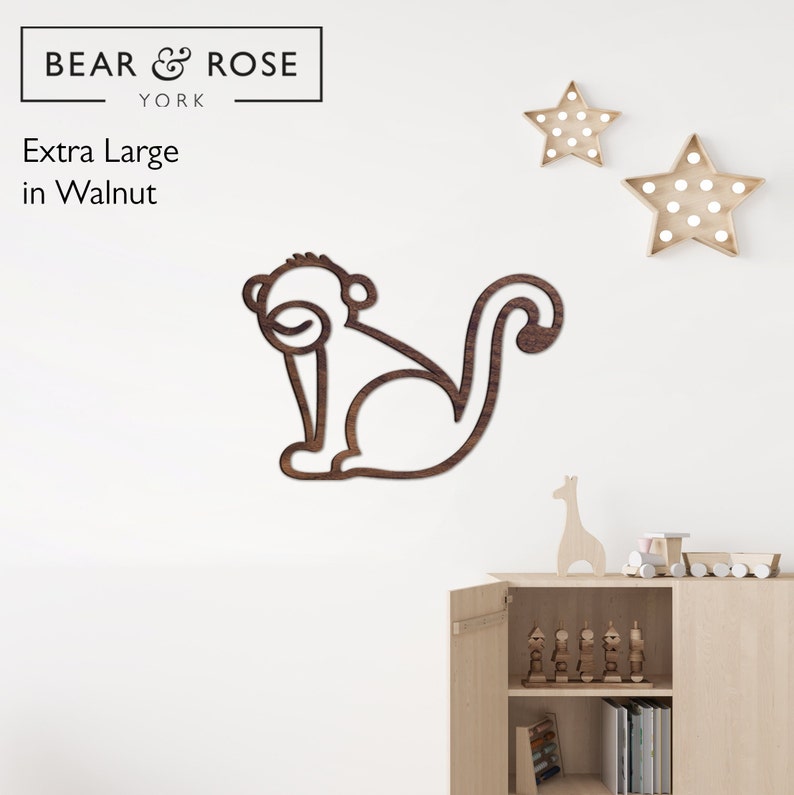 Monkey Wall Decor Home - Nursery / Kids / Animals / Children Room - Etsy