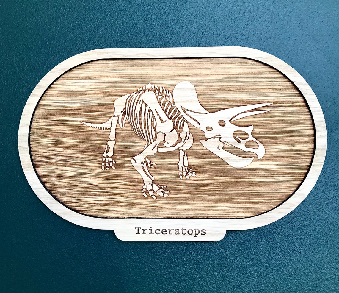 Dinosaur Fossil Wall Decor Art / Plaque Nursery / Kids / - Etsy