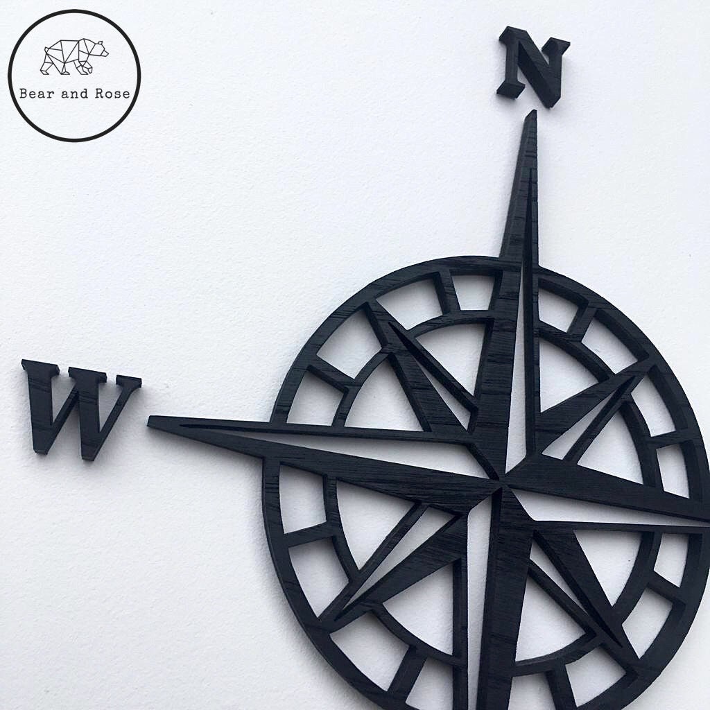 Compass Wooden Wall Art Home Travel Decor Decoration - Etsy