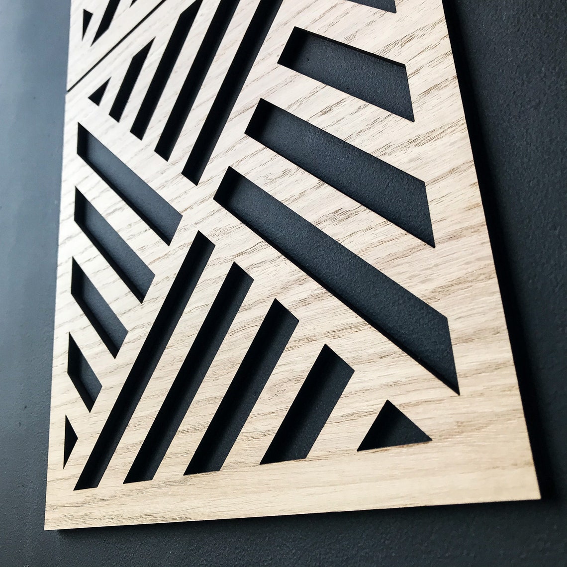 Wall Panel Decor Diagonal Strip Wood Style 4 Art Oak - Etsy UK