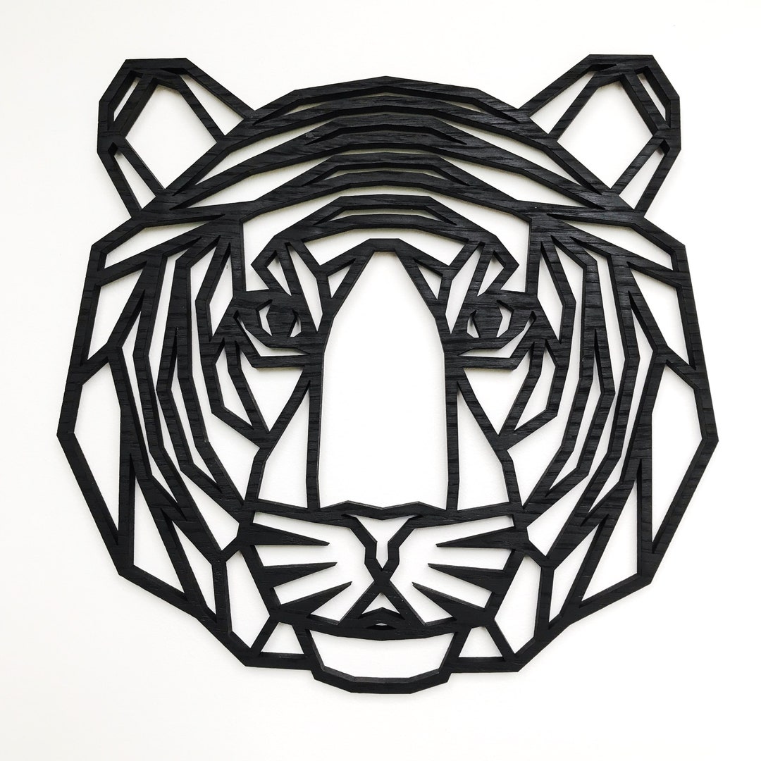 Geometric Tiger Head - Wooden Wall Art - Home Nursery - Wildlife - Etsy
