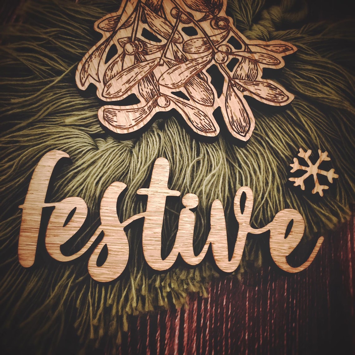 Festive Wooden Words Christmas Decor Table decoration | Etsy