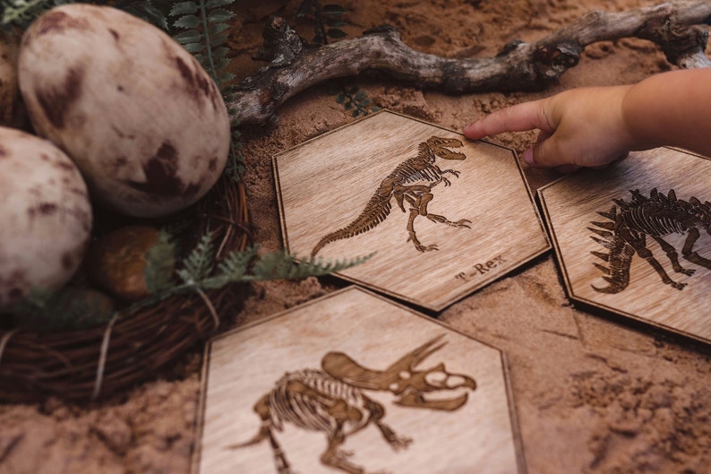 Dinosaur Wall Decor Fossil Bones Wooden Art / Plaque Nursery | Etsy