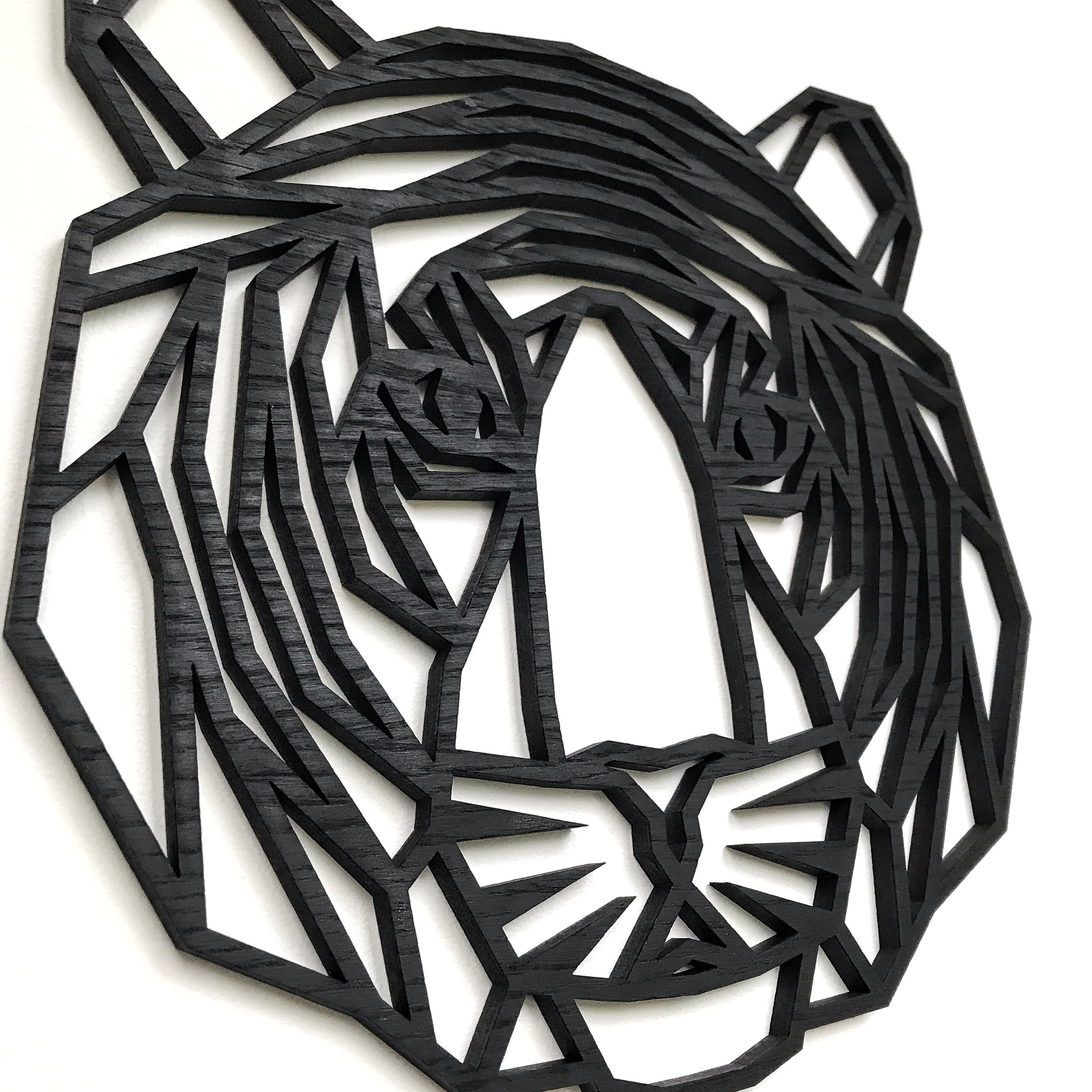 Geometric Tiger Head Wooden Wall Art Home Nursery - Etsy
