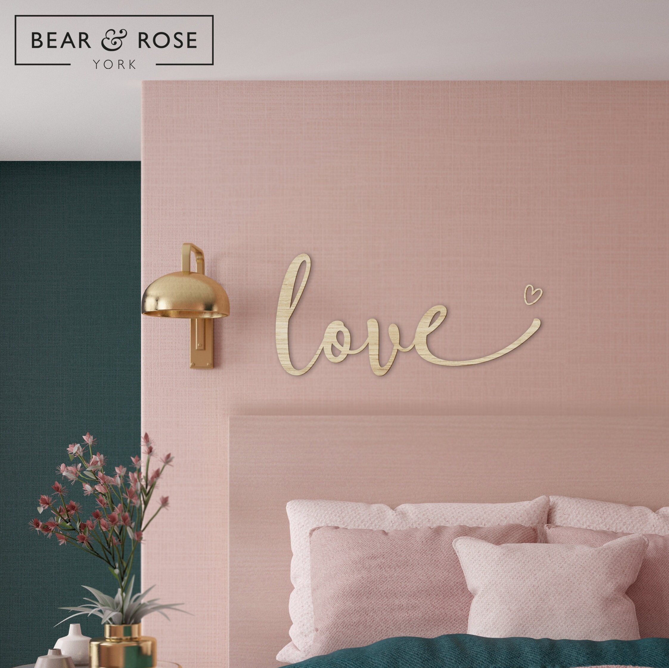 Love - Wall Plaque - Wooden - Art Bedroom Nursery Decoration Kids Baby ...