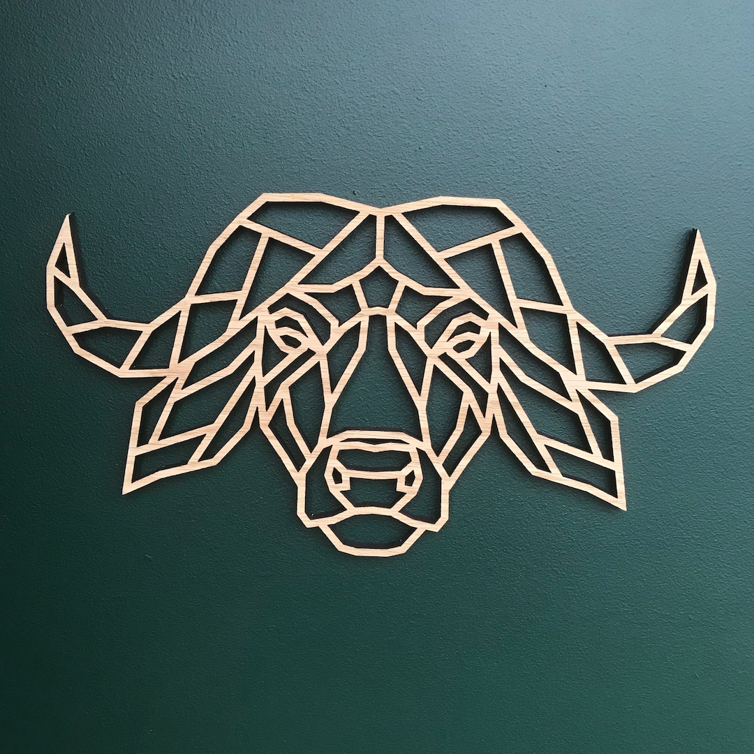 Geometric Buffalo Head - Wooden Wall Art - Home Nursery - Africa - Etsy