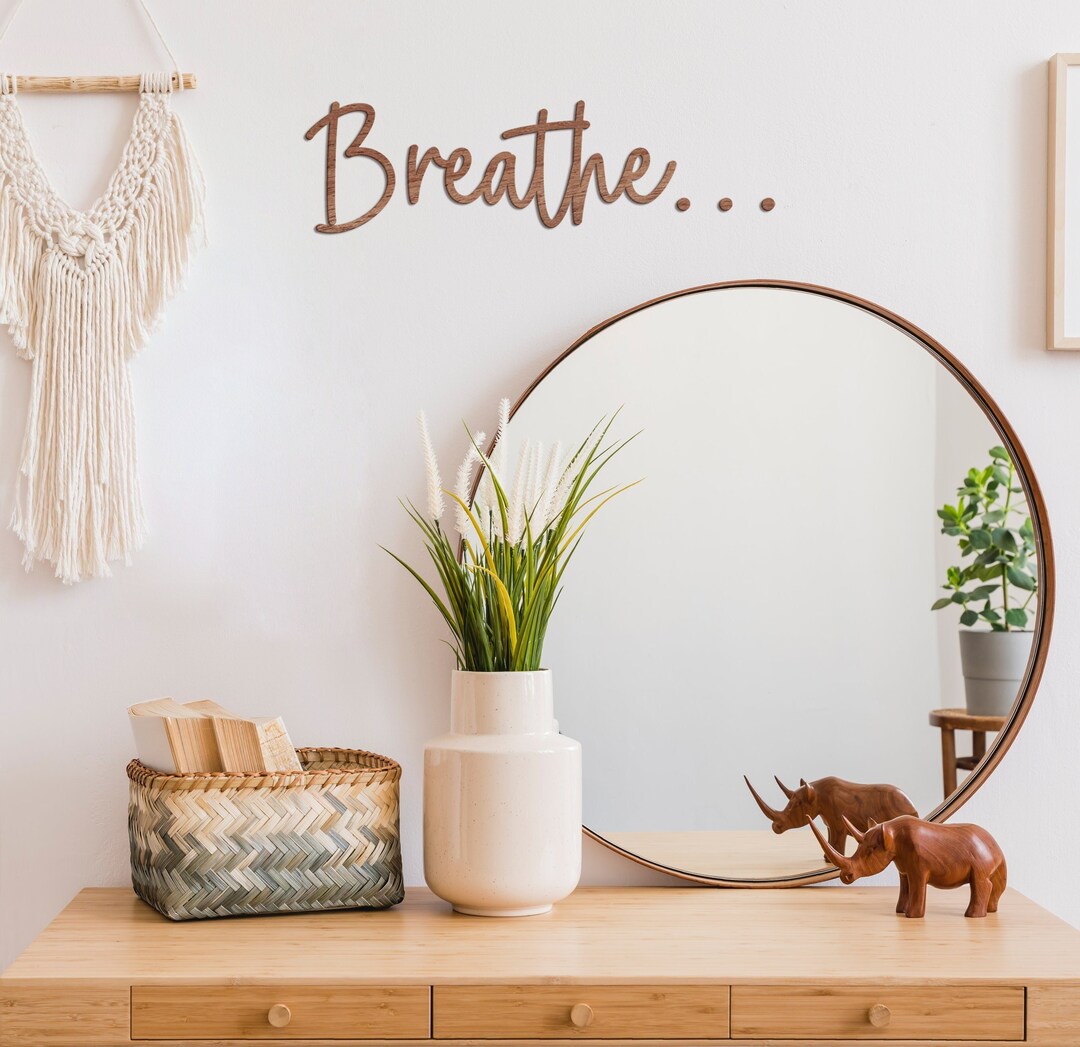 Breathe... Sign Wooden Wall Decor - Etsy