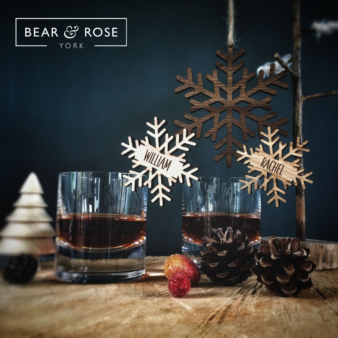 Christmas Personalised Snowflake Place Names Decorations | Etsy UK