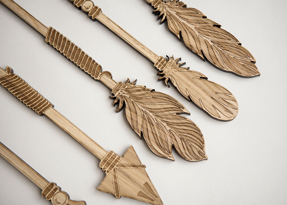 Tribal Inspired Oak Wooden Arrow Arrows Scandi Nursery | Etsy