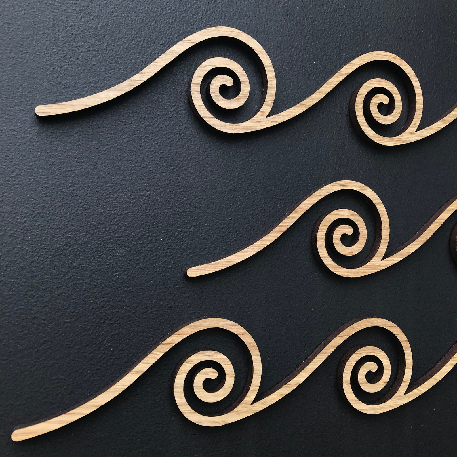 Waves Wall Decor Wooden or Painted - Nursery Home Living Room ...