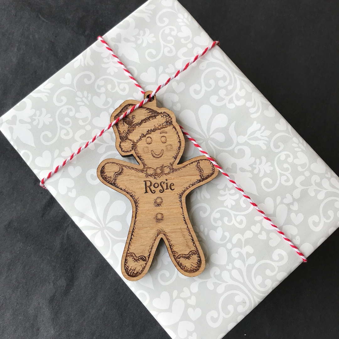 Christmas Gingerbread Man Personalised Gift Tag Decoration / Gift ...