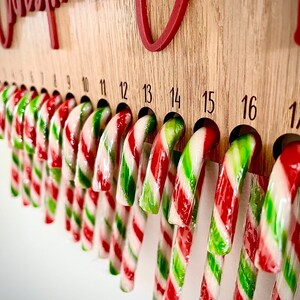 Candy Cane Christmas Countdown Wooden Plaque | Personalised Advent ...